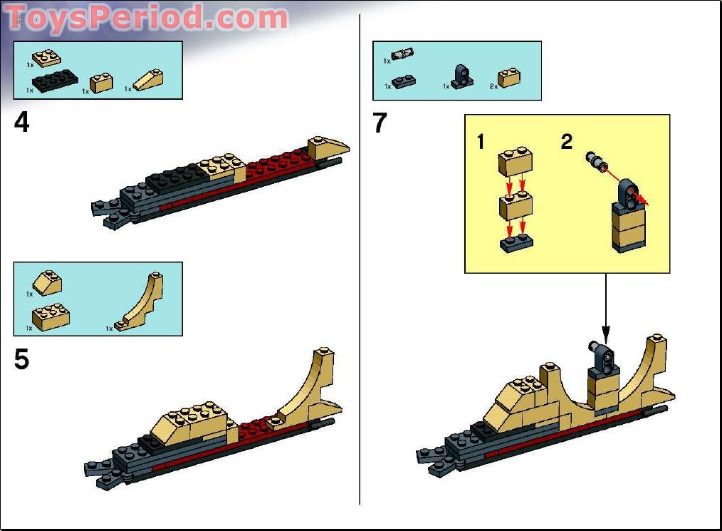 LEGO 7477 T1 Typhoon vs. T-Rex Instructions and Parts List