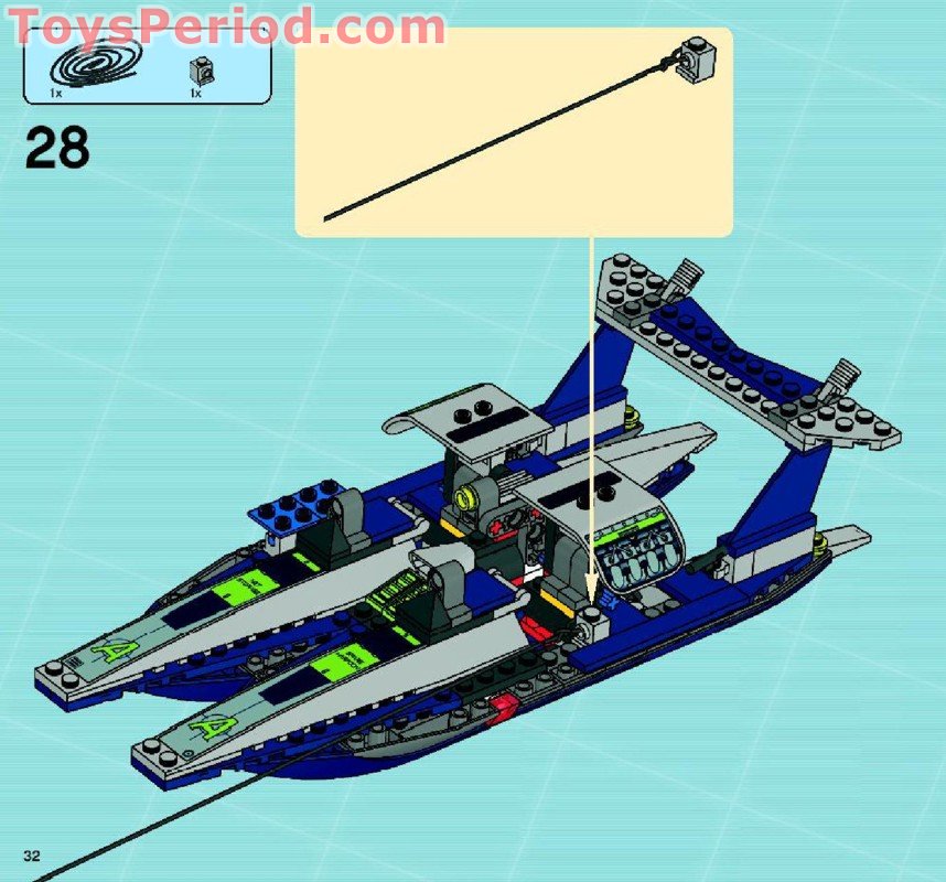LEGO 8633 Mission 4: Speedboat Rescue Instructions and Parts List