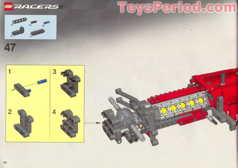 LEGO 8386 Ferrari F1 Racer 1:10 Instructions and Parts List