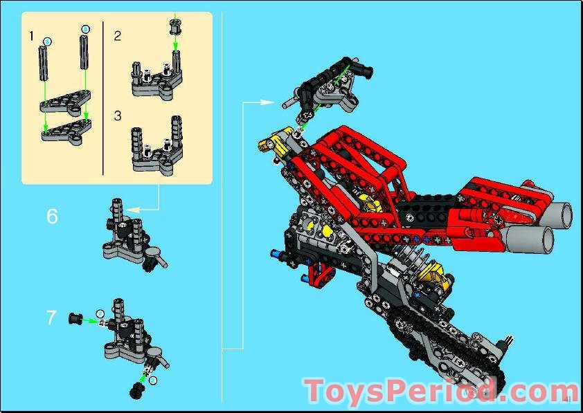 LEGO 8420 Street Bike Instructions and Parts List