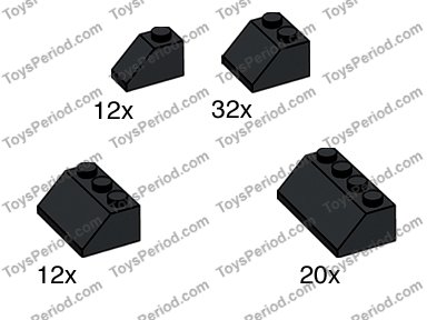 LEGO 10161 Black Roof Tiles Set Parts List