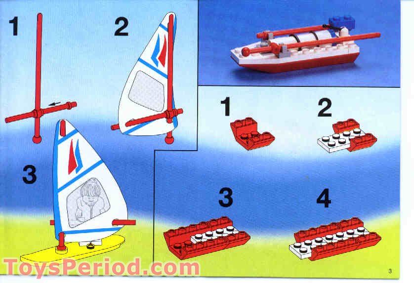 LEGO 6351 Surf 'n' Sail Camper Instructions and Parts List