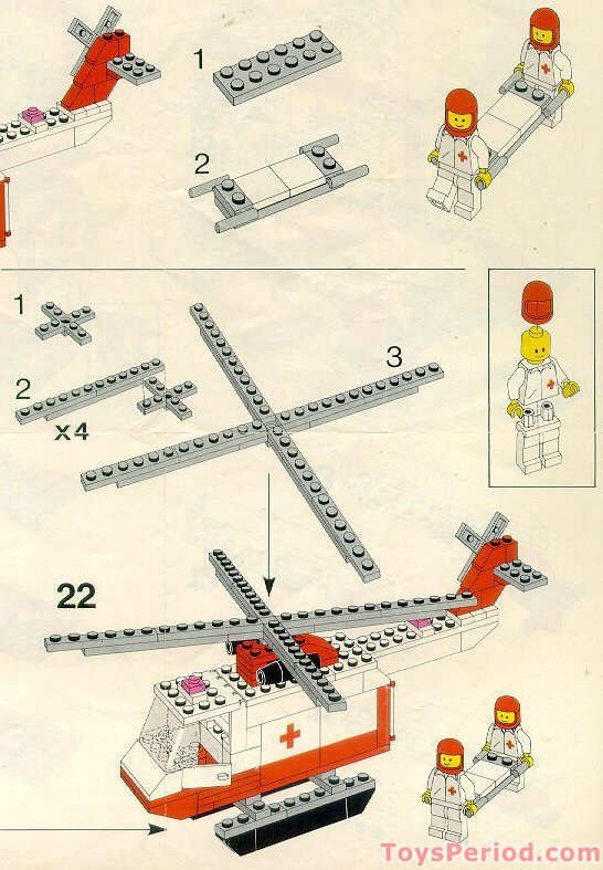 LEGO 6691 Red Cross Helicopter Instructions and Parts List