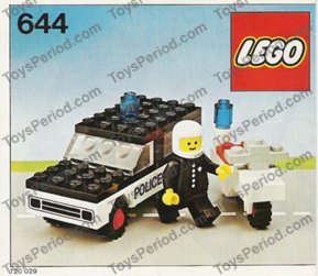 LEGO 644-2 Police Mobile Patrol Instructions and Parts List