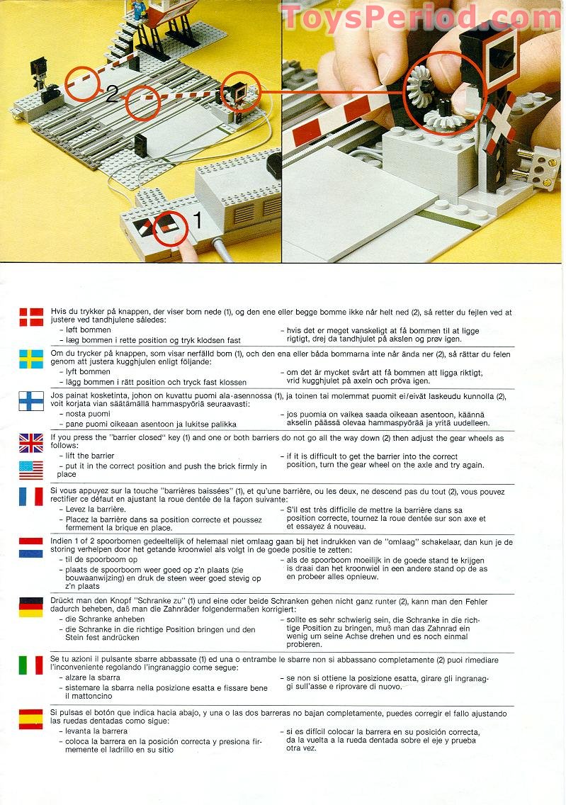 LEGO 7866 Level Crossing with Electric Gates Instructions and Parts List