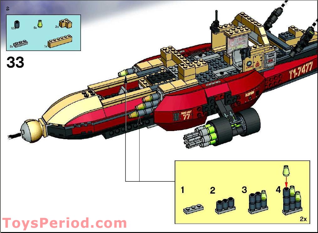 LEGO 7477 T1 Typhoon vs. T-Rex Set Parts Inventory and Instructions ...