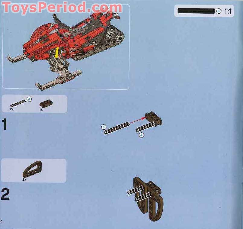 LEGO 8272 Snowmobile Instructions and Parts List