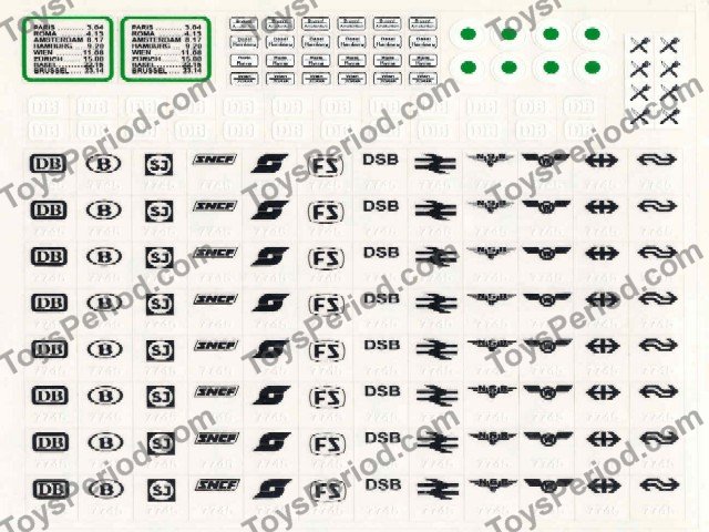 LEGO Sets with Part 7745stk01 Sticker Sheet for Set 7745 - Train (196955)