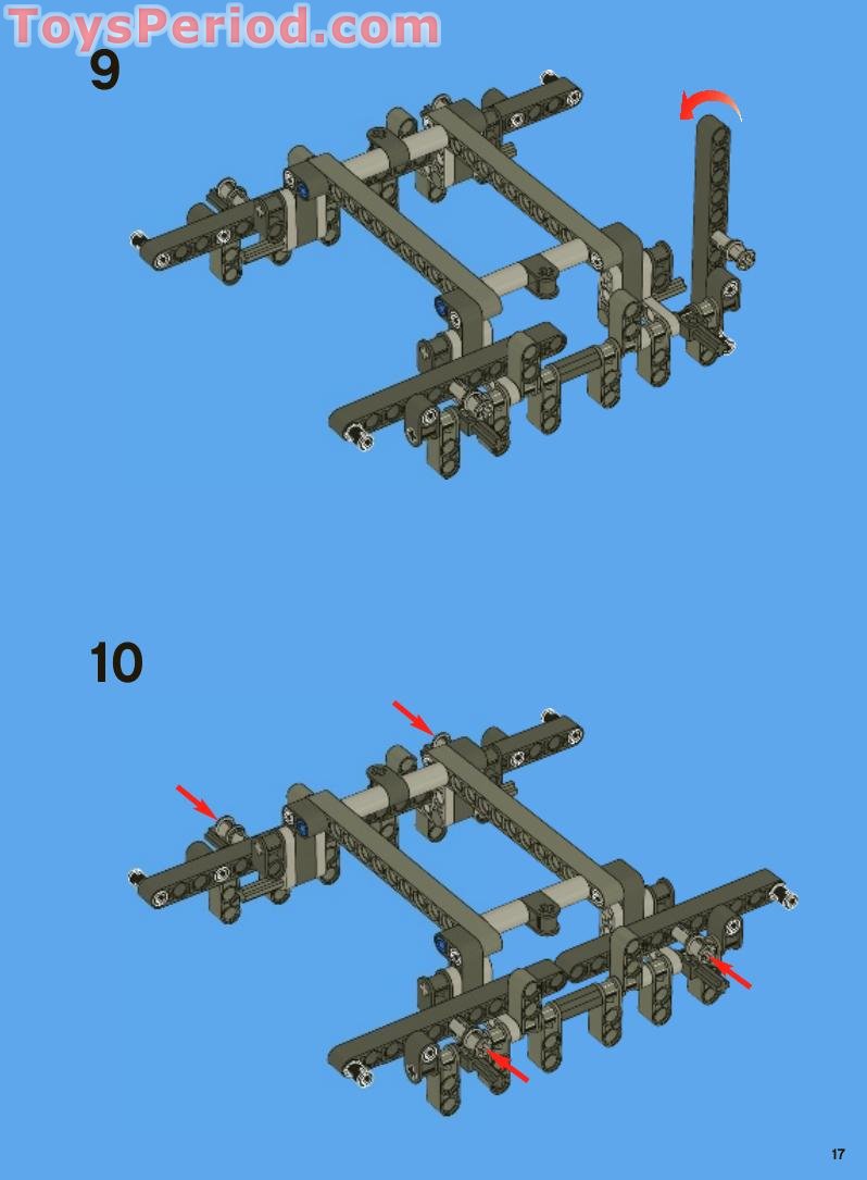 LEGO 8043 Motorized Excavator Instructions and Parts List
