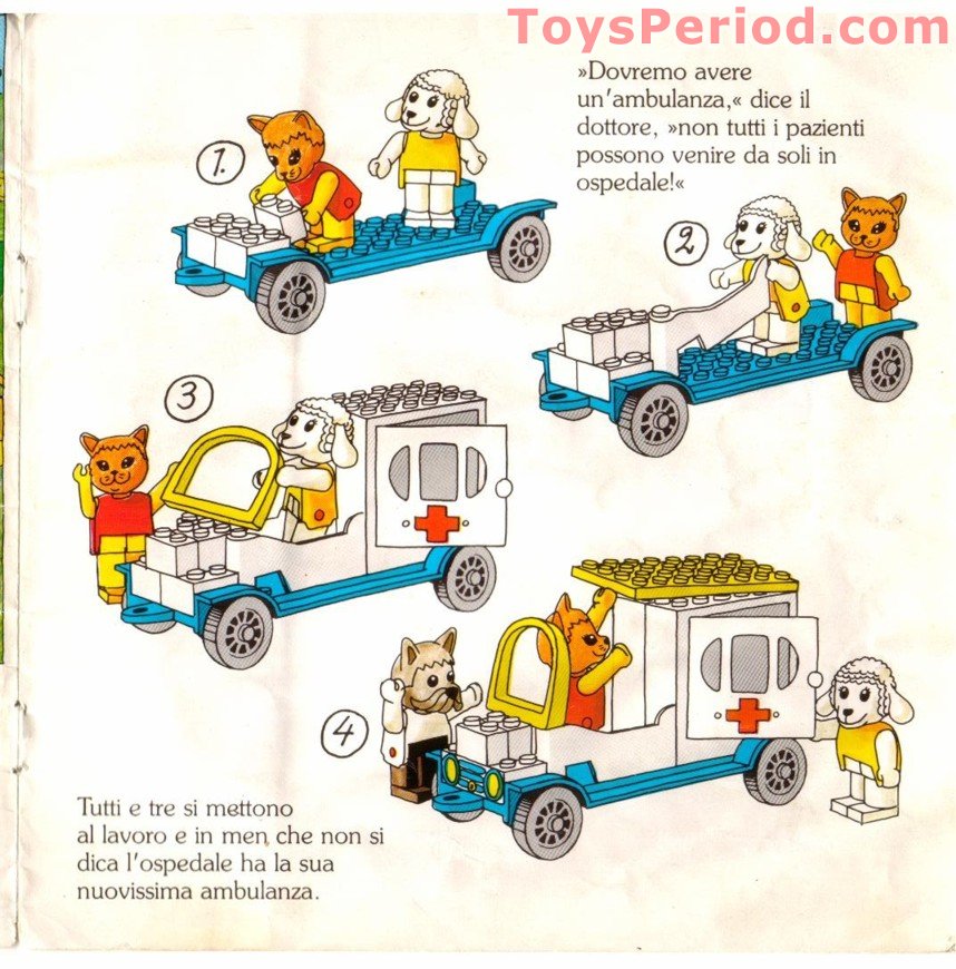 LEGO 347-3 Hospital - Lucy Lamb and Charlie Cat Visit Doctor Dog ...