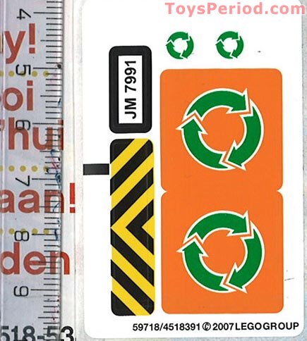 LEGO 7991 Recycle Truck Instructions and Parts List