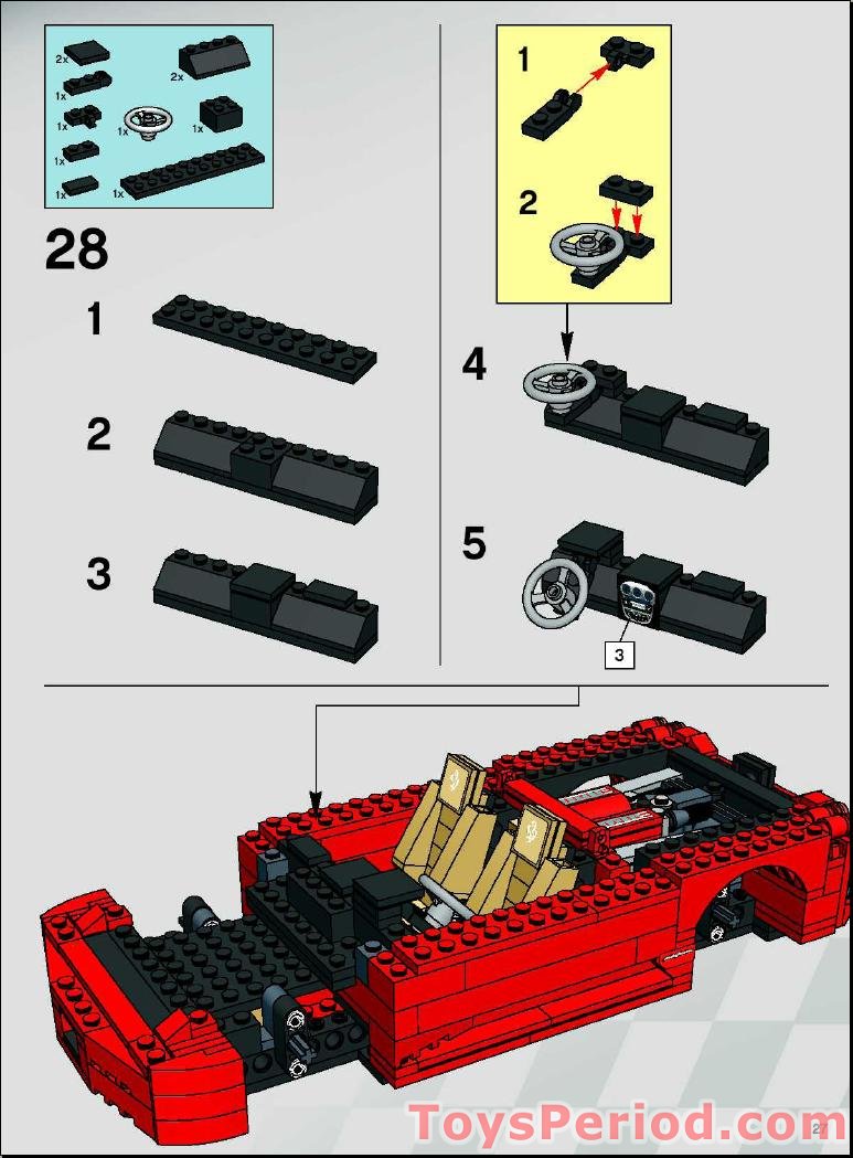 LEGO 8671 Ferrari 430 Spider 1:17 Instructions and Parts List
