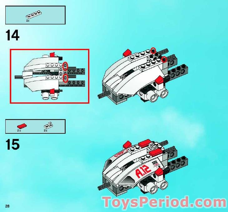 LEGO 8106 Aero Booster Instructions and Parts List