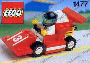 LEGO 1477 Red Race Car Number 3 from 1476 Instructions and Parts List