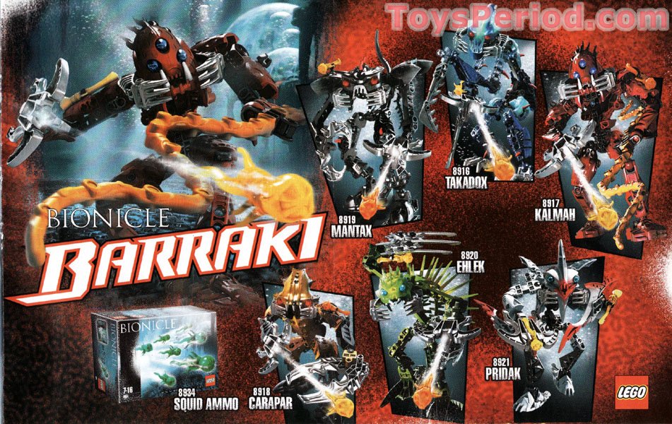 LEGO 8912 Toa Mahri Hewkii Instructions and Parts List