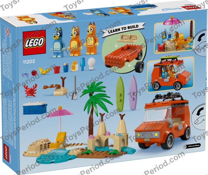 LEGO 11202 Bluey's Beach & Family Car Trip Set from 2025 | LEGO Reference