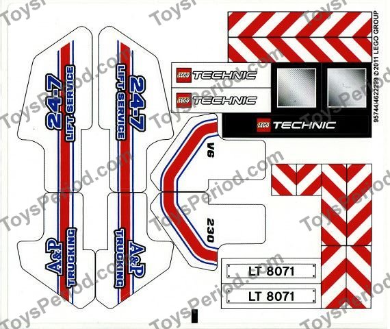 LEGO Sets with Part 8071stk01 Sticker Sheet for Set 8071 - (95744/4622299)