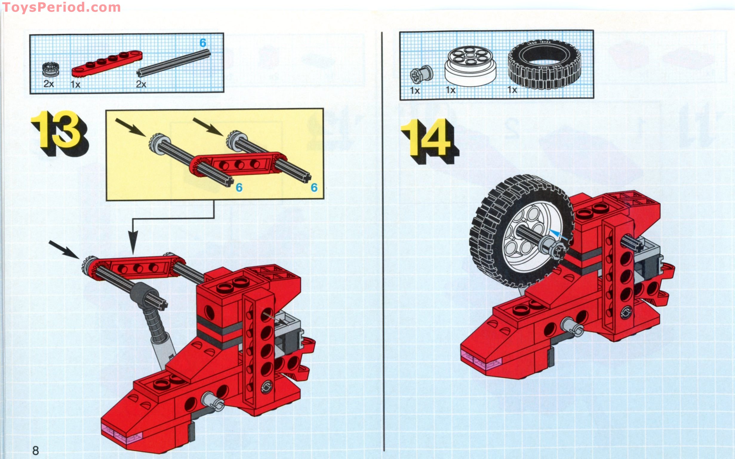 LEGO 8210 Nitro GTX Bike Instructions and Parts List