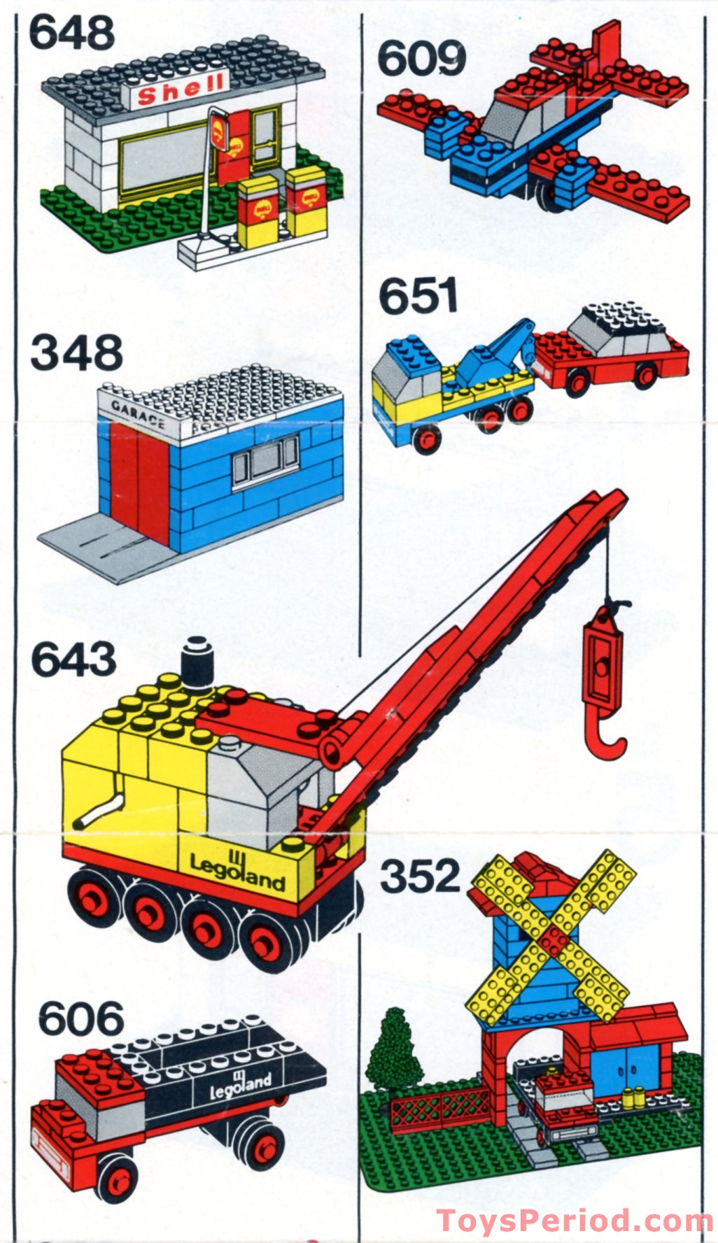 LEGO 648 Shell Service Station Instructions and Parts List