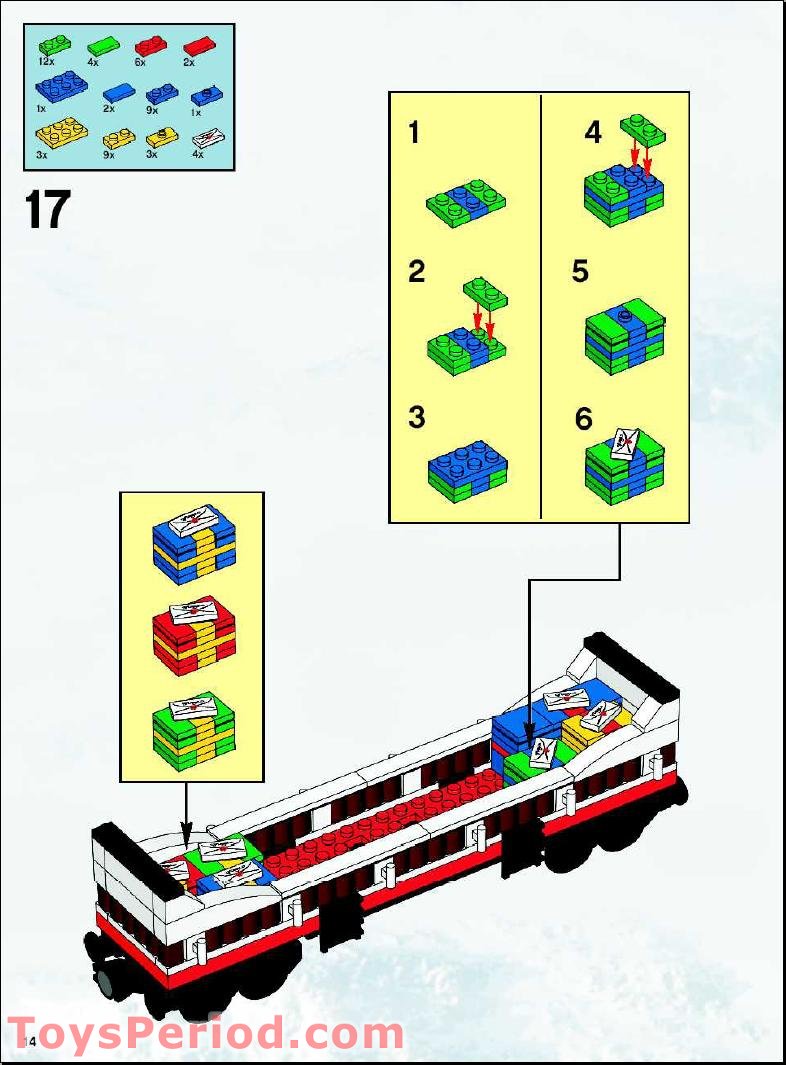 LEGO 10173 Holiday Train Instructions and Parts List