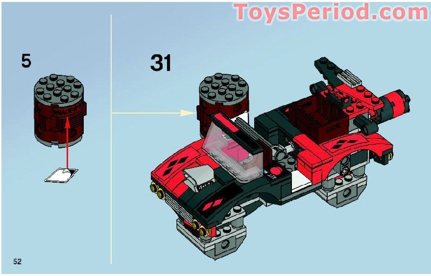 LEGO 7886 The Batcycle: Harley Quinn's Hammer Truck Instructions and ...