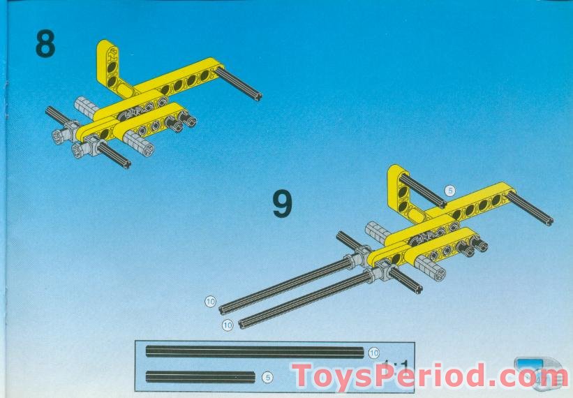 LEGO 8240 Slammer Stunt Bike Instructions and Parts List
