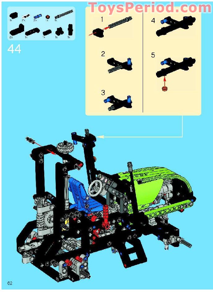 LEGO 8284-1 Dune Buggy or Tractor Instructions and Parts List