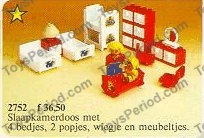 LEGO 2752 Bedroom Set Parts List