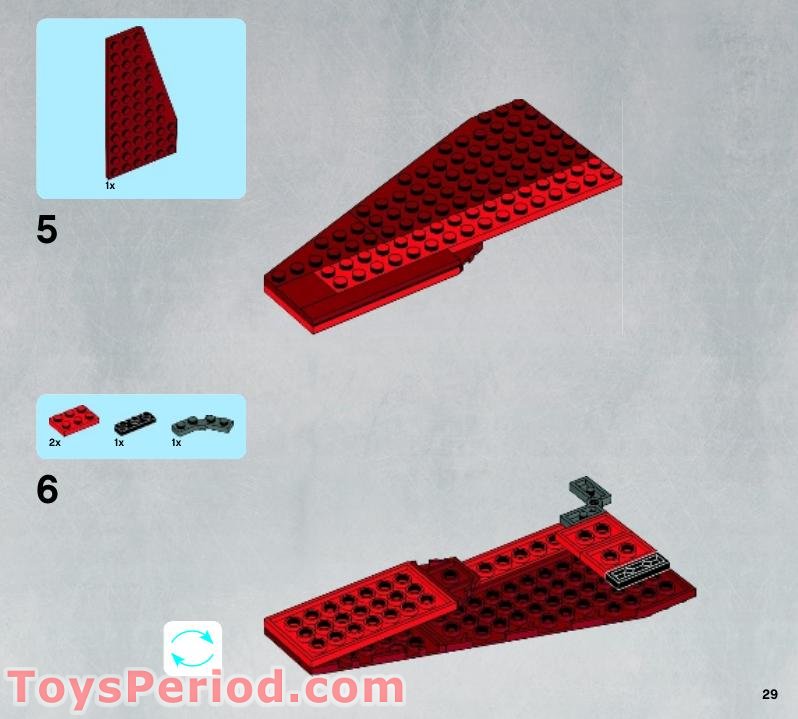 LEGO 9497 Republic Striker-class Starfighter Instructions and Parts List