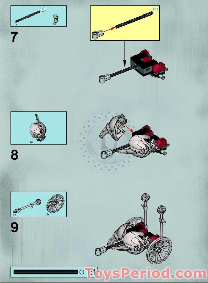 LEGO 8894 Piraka Stronghold Instructions and Parts List