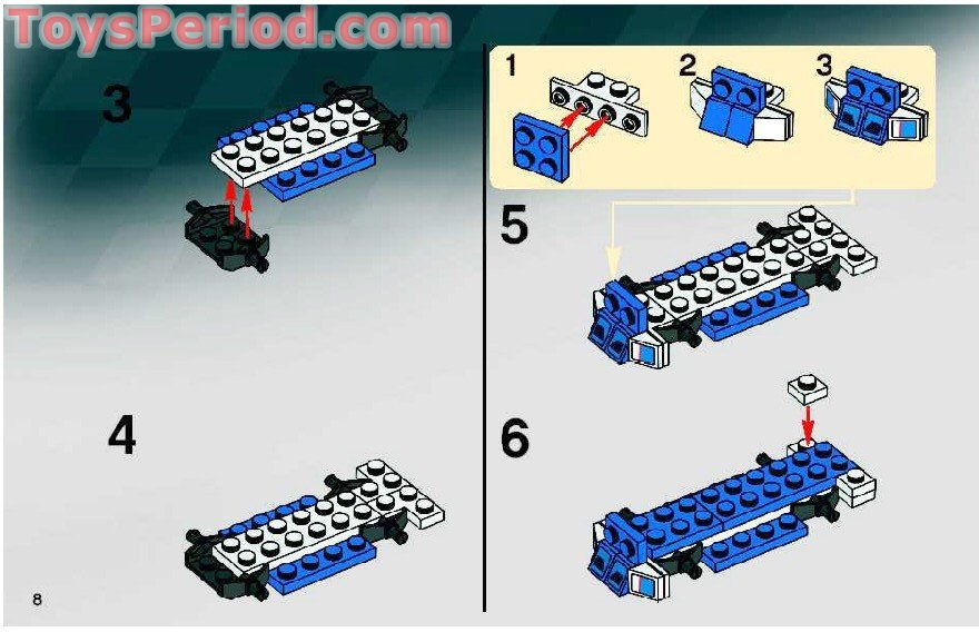 LEGO 8125 Thunder Raceway Instructions and Parts List