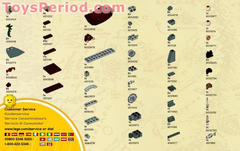 LEGO 9470 Shelob Attacks Instructions and Parts List