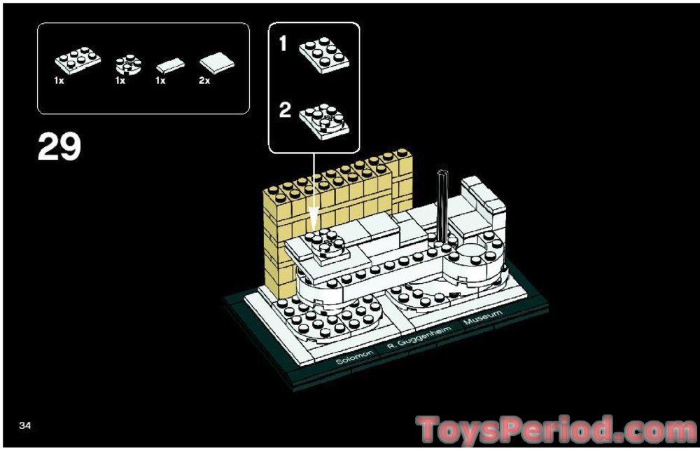 LEGO 21004 Solomon R. Guggenheim Museum Instructions and Parts List
