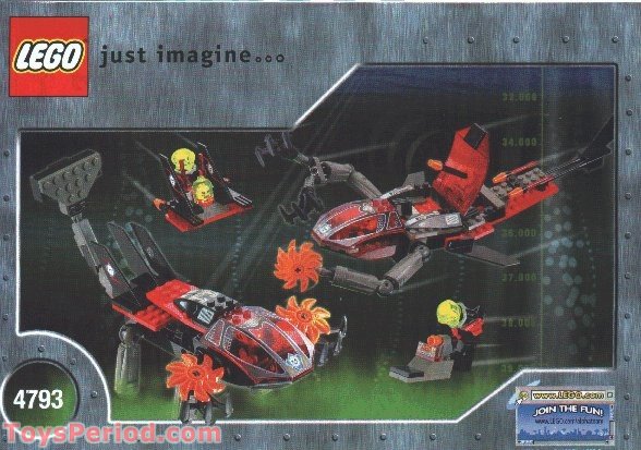 LEGO 4793 Ogel Shark Sub Instructions and Parts List