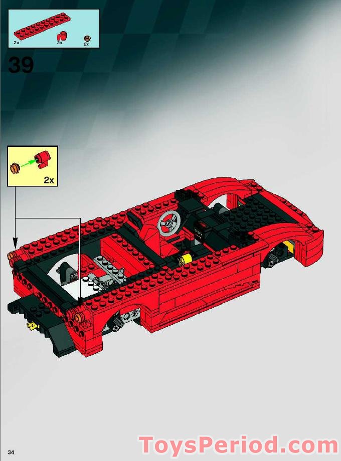 LEGO 8143 Ferrari 1:17 F430 Challenge Instructions and Parts List