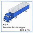 LEGO 657-2 HO Scale Mercedes Covered Delivery Van (Flyttbil) Set Parts List