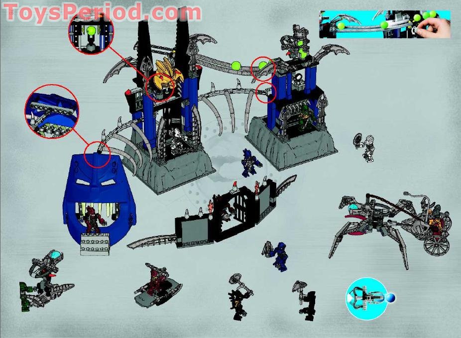 LEGO 8894 Piraka Stronghold Instructions and Parts List