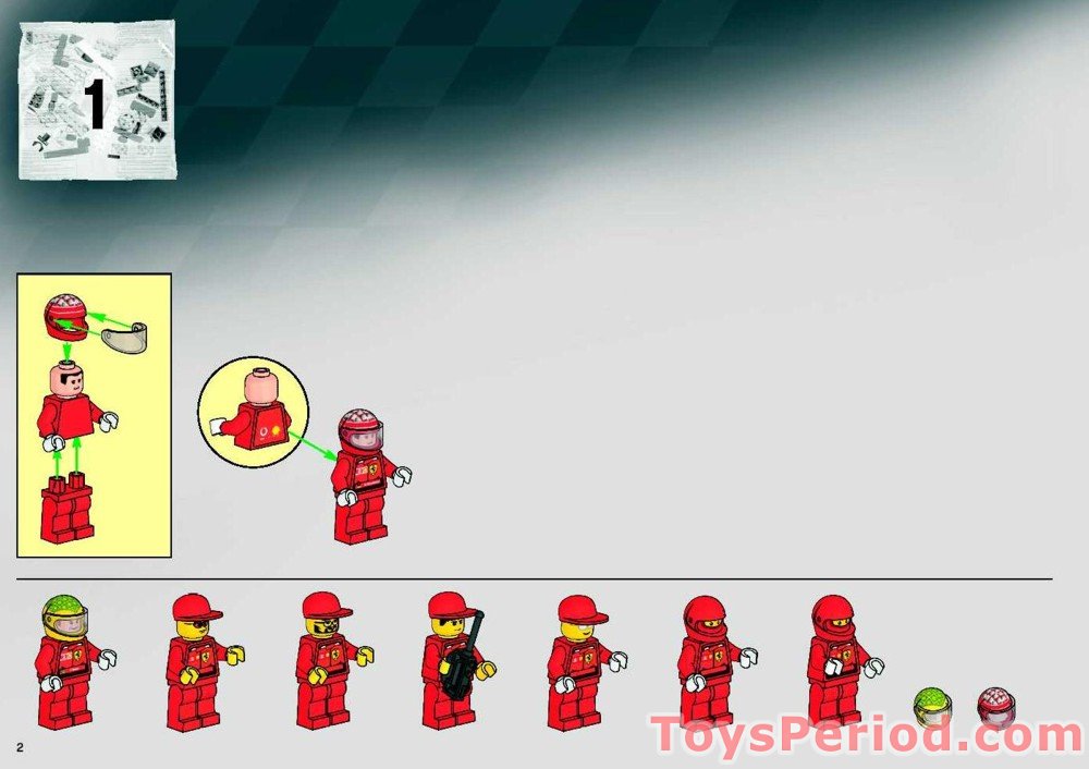 LEGO 8144-1 Ferrari 248 F1 Team (Schumacher) Instructions and Parts List