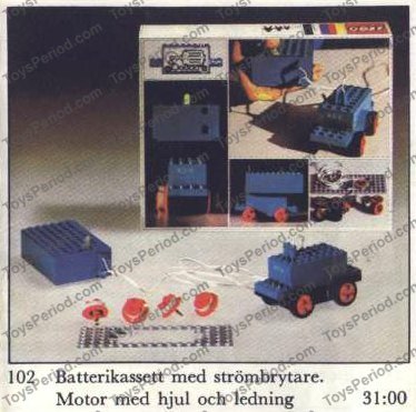 LEGO 102-1 4.5v Motor and Battery Box Set Parts List