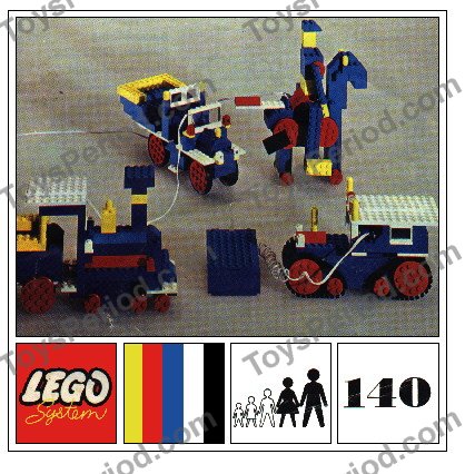 LEGO 140-2 Basic Set with Motor Instructions and Parts List
