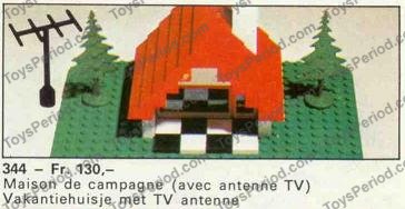 LEGO 344-1 Bungalow Instructions and Parts List