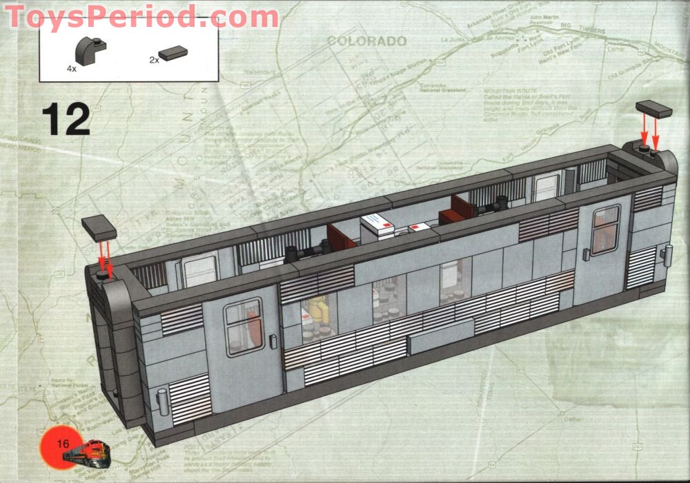 LEGO 10025 Santa Fe Cars - Set I, Mail or Baggage Car Instructions and ...