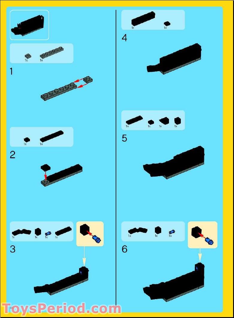 LEGO 4896 Roaring Roadster Instructions and Parts List