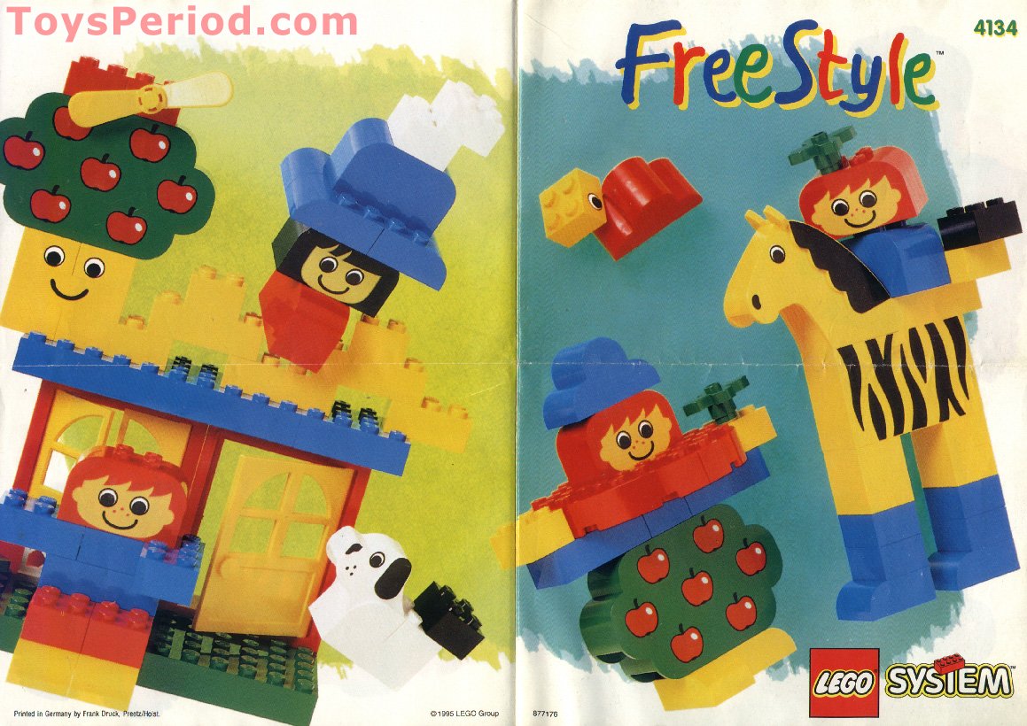 LEGO 4134 Large Freestyle Bucket, 3 Plus Instructions and Parts List
