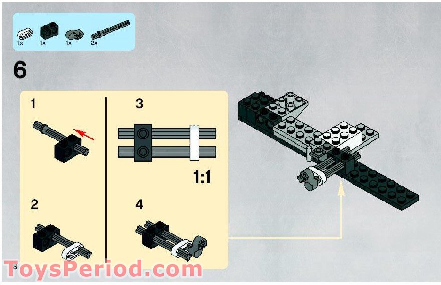 LEGO 8016 Hyena Droid Bomber Instructions and Parts List