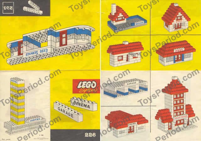 LEGO 226 8 Named Beams Set Parts List