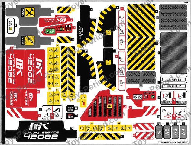 LEGO Sets with Part 42082stk01 Sticker Sheet for Set 42082 - (38739/ ...