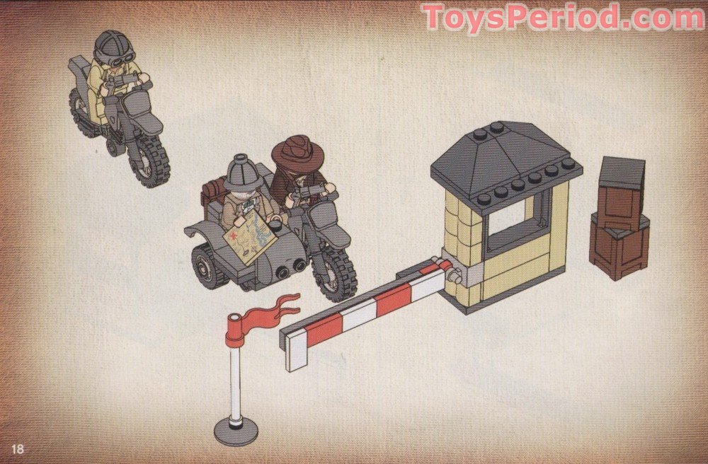 LEGO 7620 Indiana Jones Motorcycle Chase Instructions and Parts List