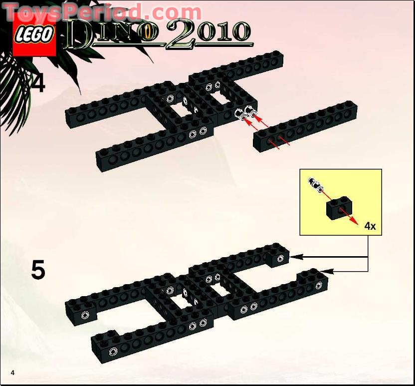 LEGO 7296 Dino 4wd Trapper Instructions and Parts List