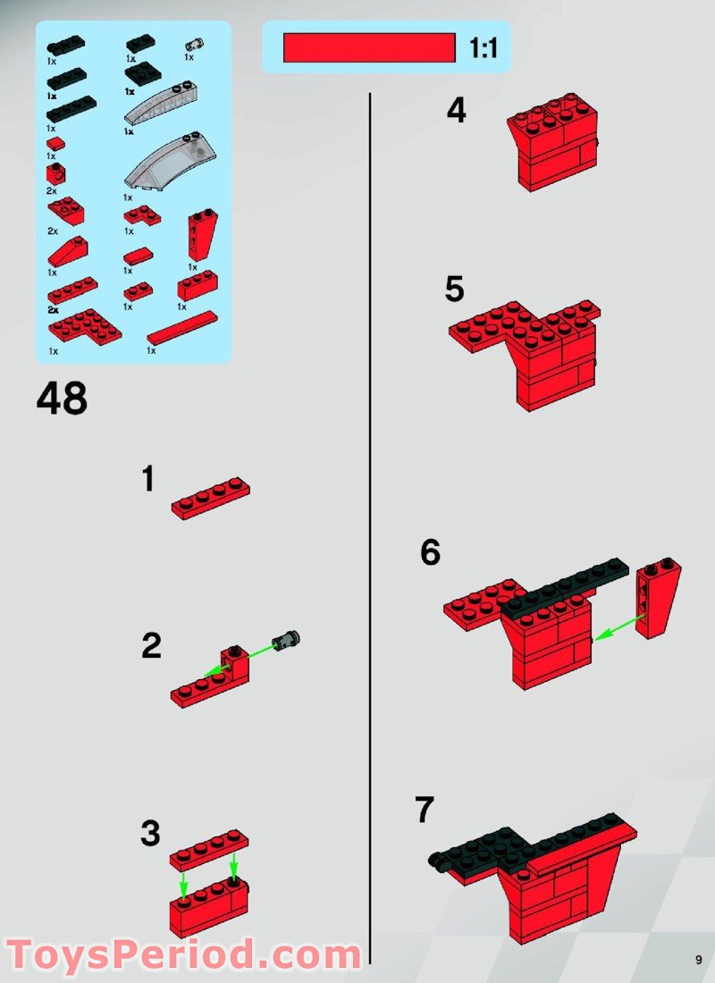 LEGO 8156 Ferrari FXX 1:17 Instructions and Parts List